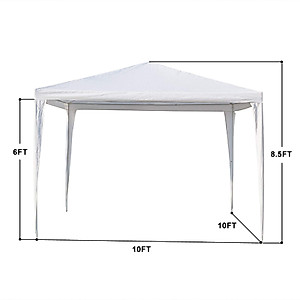 Gappys Carport Canopy Tent 10x10 FT - Heavy Duty White Commercial Party Wedding Gazebo Carport Shelter