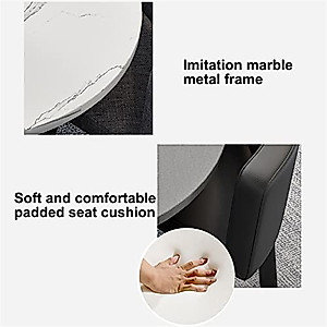 JHKGY 5 Piece Round Dining Table Set for 4,Wooden Small Dining Table Set,1 Table and 4 Chairs Living Room Furniture Set,with 4 Upholstered Chairs,Dining Set for Dining Room Kitchen,A