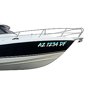 VulgrCo 2 Pack Pair Boat Registration Numbers Custom Personalized State Watercraft Vinyl Decal Sticker Tag Reg Number Lettering Premium Gradient Print