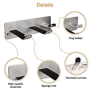 Blow Dryer Holder Wall Mount, Yimerlen Hair Dryer Holder Compatible with Dyson Hair Dryers for Bedroom and Bathroom 　(Silver)