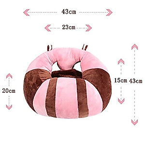 SealSee Baby Support Seat Sofa Plush Soft Animal Shaped Baby Learning to Sit Chair Keep Sitting Posture Comfortable for 3-16 Months Baby (Pink)