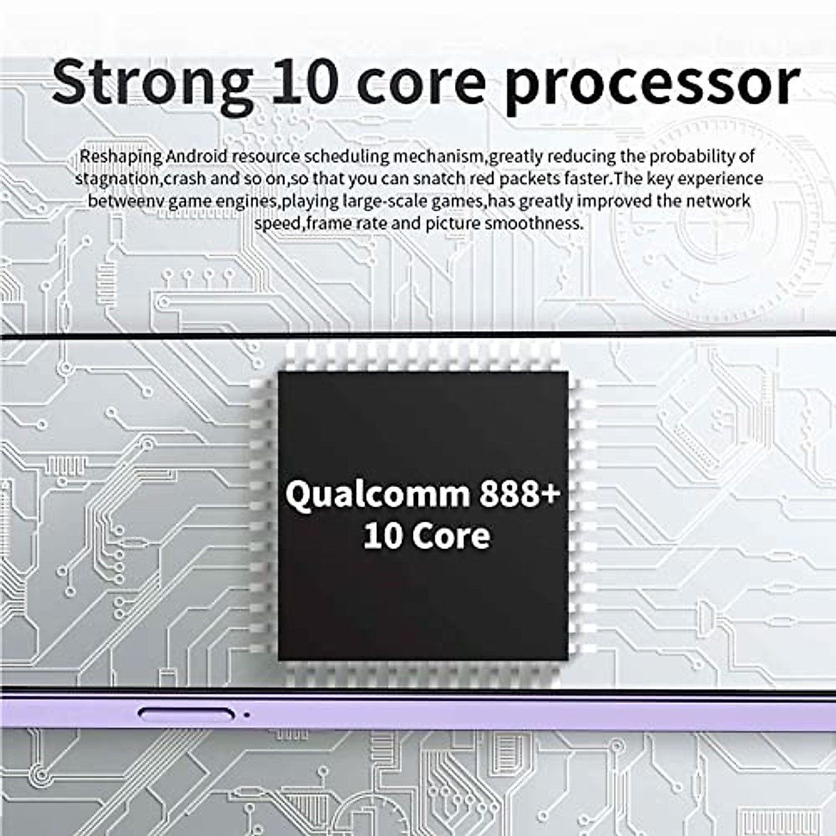 ExAchat G14 Pro MAX Unlocked Cell Phones, 6.82-inch HD Screen Phone, 3+64G Dual SIM Phone with A 128G Memory Card for Android 10 (Four Colors to Choose from) (Purple)