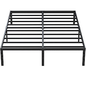 Maenizi California King Bed Frames No Box Spring Needed, 14 Inch Heavy Duty Metal Platform Support Up to 3000 lbs with Steel Slat, Easy Assembly, Noise Free, Black