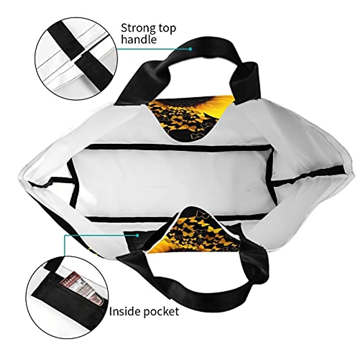 Qaxcdmky Sunflower Tote Bag Large Shoulder Bag Casual Reusable Handbag For Women Shopping Grocery Work