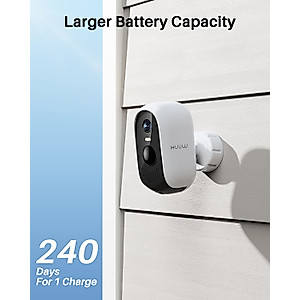 WUUK 2K Security Cameras Wireless Outdoor System, 2-Cams Kit, Homebase Support Up to 8 Cams, Home Cam with 240 Days Battery Life, AI Humanoid Alert, Compatible with Alexa/Google, IFTTT, No Monthly Fee