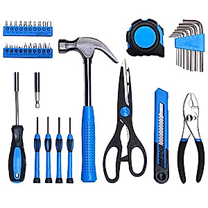 EFFICERE 40-Piece All Purpose Household Tool Kit – Includes All Essential Tools for Home, Garage, Office and College Dormitory Use