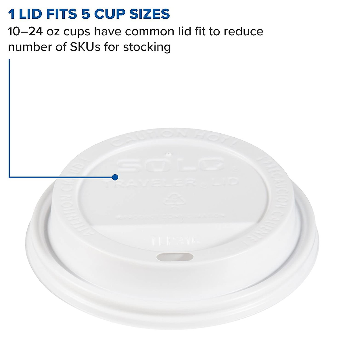 SOLO TLP316-0007 White Traveler Lid for SSP and Bare Paper Hot Cup - 2 Packs of 100 (200 Lids Total)