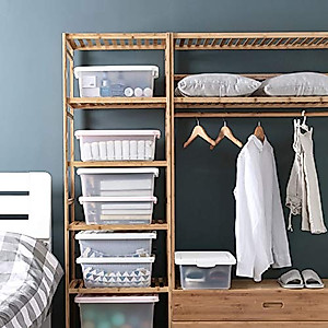 Yubine Plastic Bin with Lid, 14 Quart Latching Tote, 2 Packs