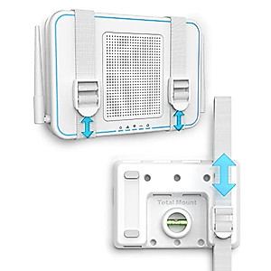 TotalMount Universal Mount for Electronics – Adjustable Wall Mount for Your Router, Wireless System, Cable Modem, DVR, Xbox, Playstation, and More (Standard Shelf – White)