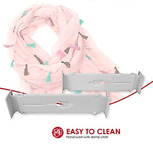 Home Basics 2 Piece Plastic Adjustable Drawer Dividers, White (1) | Organize Any Drawer | Great for Crafts, Accessories & Kitchens | Easy to Adjust to Size