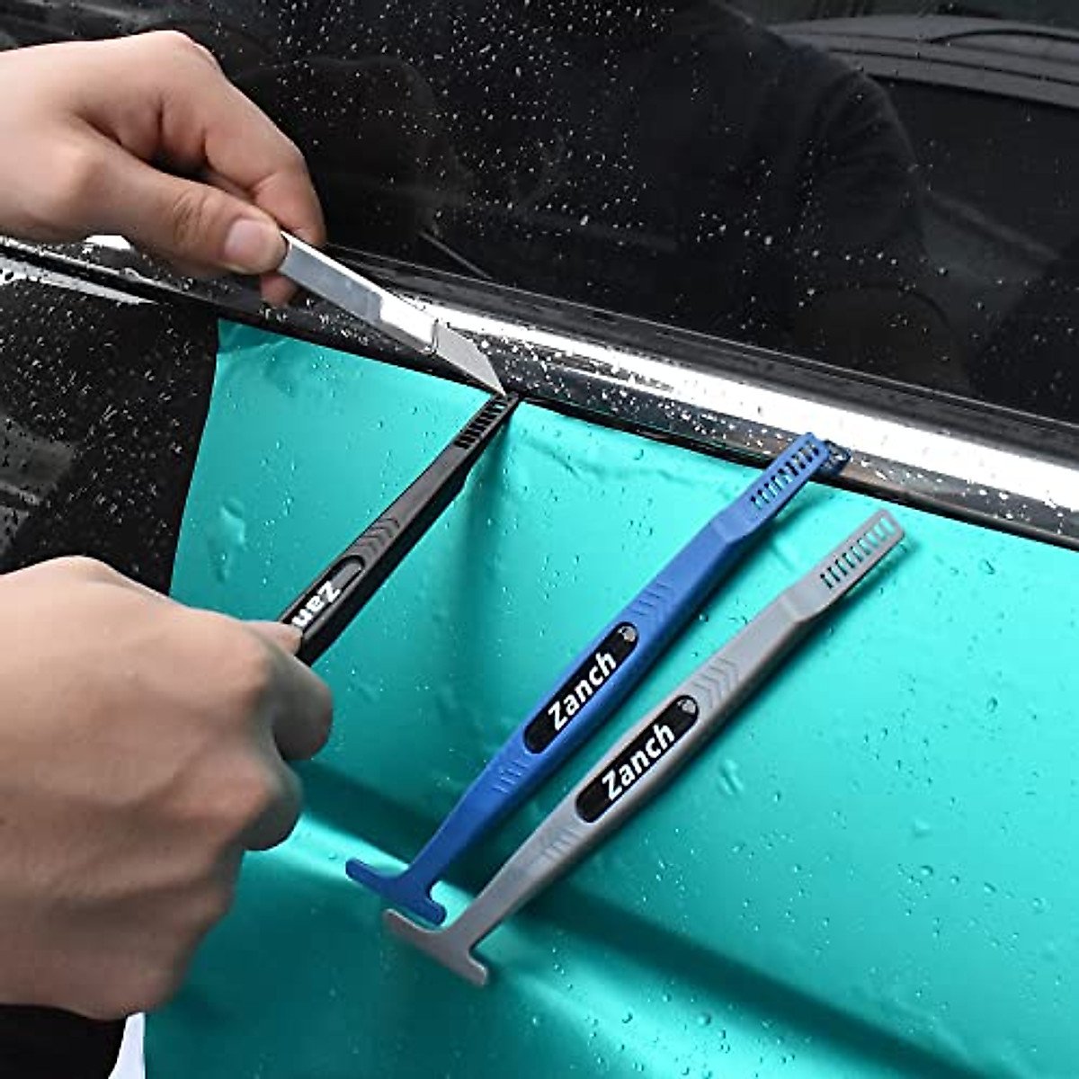 Zanch Vinyl Wrap Tools 3 in 1 Magnetic Micro Stick Squeegee Vinyl Wrap Tool Kit Corner Squeegee Curves Slot Tint Tool Car Wrap Kit for Car Wrapping,Vinyl Wraps Application,Tucking Tools,Window Tinting