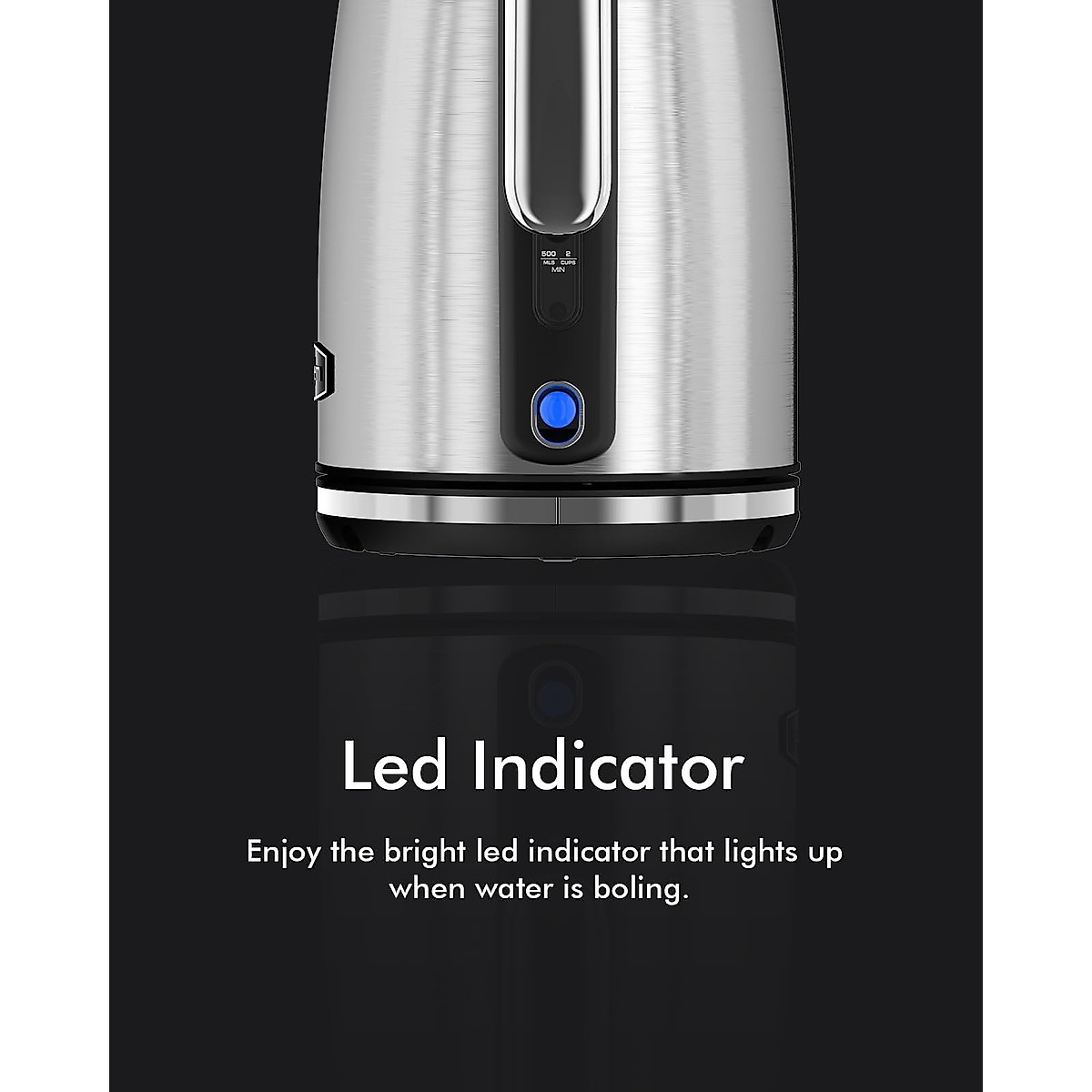 LONGDEEM Electric Kettle Stainless Steel 1.7L - 1500W Quick Boil, Retro Style, Auto Shut-Off, Boil Dry Protection with Filter & Water Gauge - Perfect for Tea, Hot Water