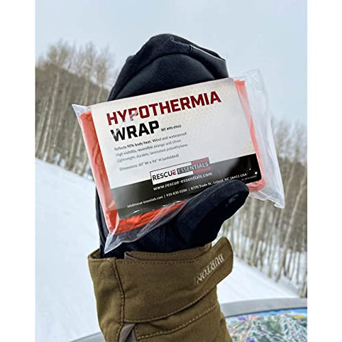 Rescue Essentials Hypothermia Wrap Blanket, Oversized 60" x 96", Mylar/Lightweight Polyethylene Fabric (Orange)