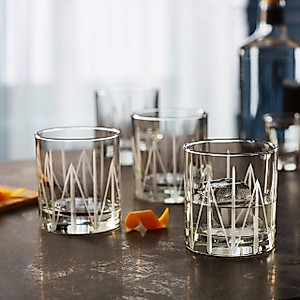 Libbey Cut Cocktails Structure Rocks Glasses, 11-ounce, Set of 4