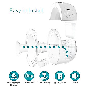 Paruu P10 Hands-Free Breast Pump Wearable, 338mmHg Strong Suction, Low Noise, 4 Modes & 9 Levels, Electric Breast Pump Portable, Smart Display, 19/21/24/28mm Insert/Flange, Easy to Clean, 2 Pack