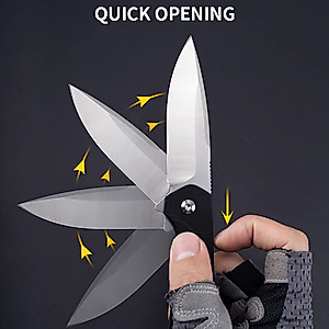 URiver Pocket Knife,G10 handle,With Pocket clip,Material Sharp Blade, Great for Paring, Hunting and Camping,Ideal Gifts for Your Family(Yellow)