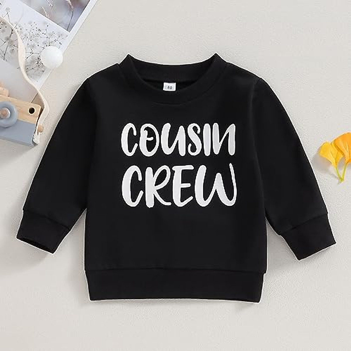 Baby Boys Girls French Terry Crewneck Sweatshirt Fuzzy Sherpa Pullover Crewneck Thermal Fleece Tops Festival Clothes Black