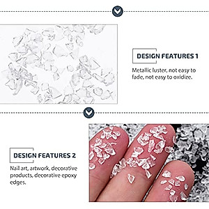 COHEALI Stained Glass 1bag Art Handmade DIY Craft Material Charms Nail Crafts Glitter Bag Glass Manicure Case Crystal Sequins: Painting Transparent Sprinkles Metallic Chips: Shiny G Glass Vase