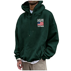 Tops, Men'S Print Graphic Hoodies Drawstring Long Sleeve Pocket Casual Pullover Sweatshirt Lightweight Hoodies For Men Work Mens Hoodies Devil Mgk Trendy Hoodies (5XL, Dark Green)