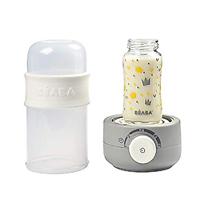BEABA Fast Baby Bottle Warmer, Baby Food Warmer, (3-in-1) Warm Milk in Just Two Minutes + 2-in-1 Bottle to Sippy Learning Cup