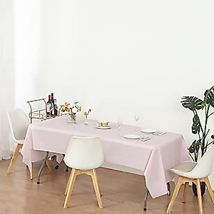 Evershine (12-Pack) Heavy Duty Plastic Table Covers Tablecloth (Reusable) (Rectangle 54" X 108", Pink)
