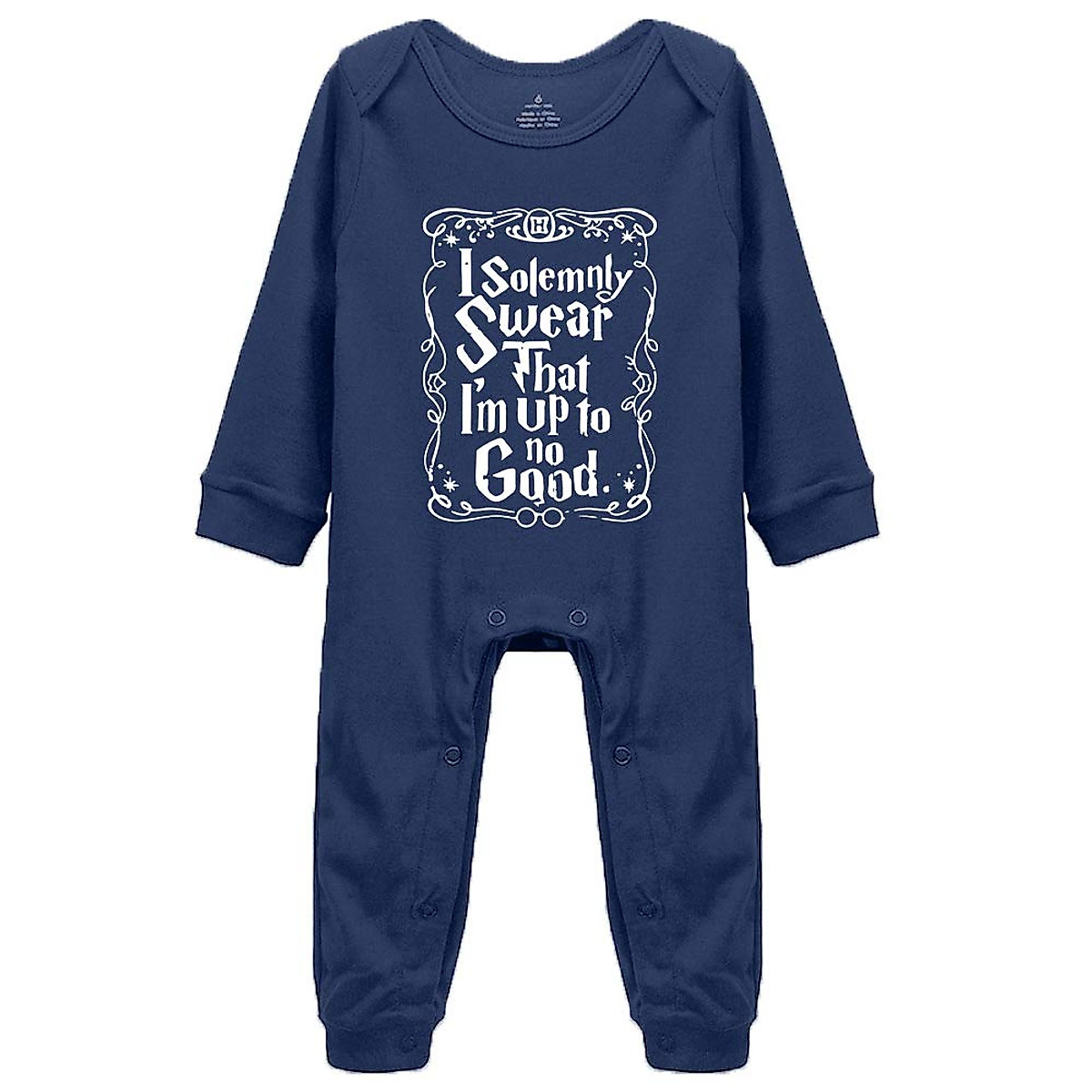 Migsrater Baby Cotton Bodysuit Boy Girl I Solemnly Swear That I Am Up to No Good Newborn Romper