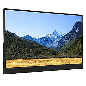 Shanrya Lapotp Monitor, Support Same Screen Display HDR Support 100-240V 16:9 Screen Ratio IPS Touch Screen Monitor 1080P for Notebook Computer (US Plug)