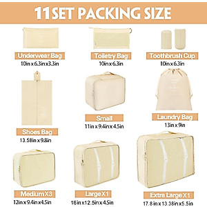 Packing Cubes for Suitcase Travel, 𝟏𝟏 𝐒𝐞𝐭 Lightweight Travel Essential Luggage Organizer Bags Set, Travel Bags Packing Cubes for Travel Accessories Cosmetics Toiletries Storage Bags