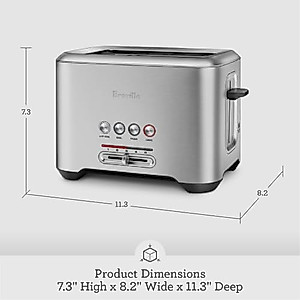 Breville Bit More Toaster 2 Slice BTA70XL, Brushed Stainless Steel