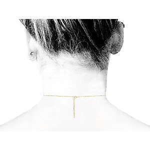 Ritastephens 14k Yellow Gold Cable Link Adjustable Chain Necklace 13" to 15" Inches