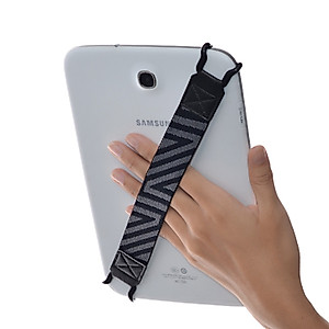 TFY Security Hand-Strap for Tablet PC - iPad 10th Gen/iPad Mini 6 / iPad Air 5 / iPad Pro 9.7", Pro 11" - Galaxy Tablet Pcs - Nexus 7 / Nexus 10 and More (Black)