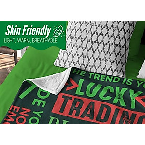 Stock Market Gifts, Lucky Trading Blanket for Men and Women, Flannel Throw Blanket for Trader, Broker, Financial Advisor, Investor, and Investment Lover (50"x 65")