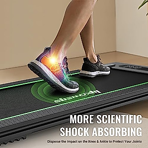 LYKOWENS Walking Pad Treadmill Under Desk, 16.9 inch Running Belt 2.5HP Walking Treadmill Under Desk with Remote Control, 300 Lb Capacity for Home, Office and Apartment