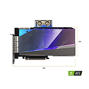 GIGABYTE AORUS GeForce RTX 3090 Xtreme WATERFORCE WB 24G Graphics Card, WATERFORCE Water Block Cooling System, 24GB 384-bit GDDR6X, GV-N3090AORUSX WB-24GD Video Card