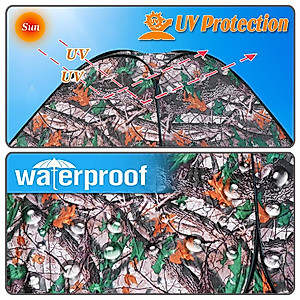 BZTANG Explorer Outdoors 3-4 Persons Camouflage Camping Hiking Easy Setup Instant Pop up Tent (Maple Leaves Green)