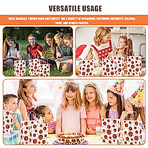 Shindel 16PCS Basketball Goodie Bags, Party Favor Bags with Handles Paper Bags for Gift Weddings Sports Themed Party 5.5" x 2.8" x 8"