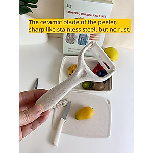 ZeQi 5-in-1 Cutting Board, Knife, Peeler, Scissors and Tray Set/Travel, Camping/Outdoor, Dorms/Small Cutting Boards/BPA Free/Dishwasher Safe/Kitchen Utensils…