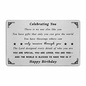 Personalized Religious Birthday Cards - Happy Birthday Card Gifts Unique for Women Men, Wallet Card Birthday Gifts for Him Her