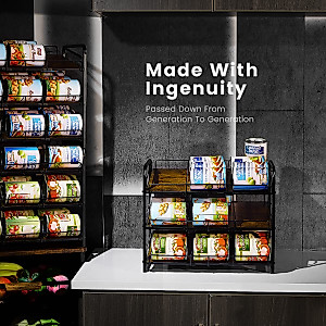 HOYRR Can Storage For Pantry,Can storage,Can Organizer,Rustic farmhouse style Can Organizer For Pantry,Wood Can Organizer For Pantry,Can Organizer For Pantry can store up to 36 cans.（Pack of 1）