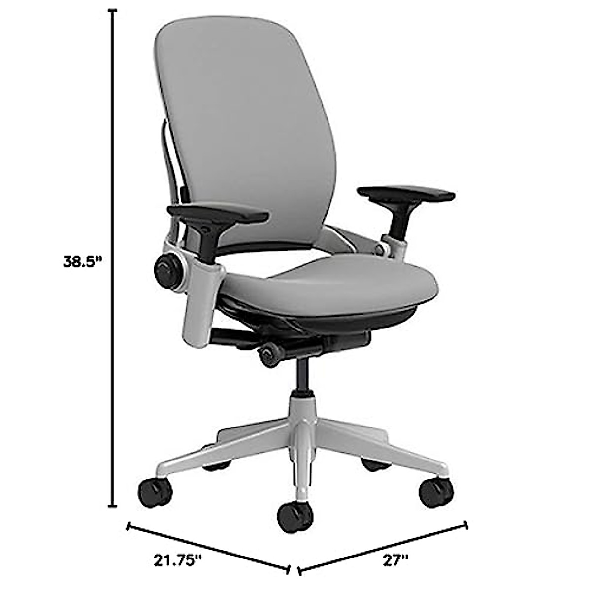 Steelcase Leap Office Chair - Ergonomic Work Chair with Wheels for Carpet Flooring - Work Chair Supports Unique Body Shape - with Natural Glide System & Liveback Technology - Graphite Gray Fabric
