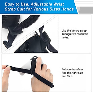 Controller Grips Cover for Oculus/Meta Quest 2, Pletpet Anti-Throw Handle Cover with Adjustable Straps for Oculus Quest 2 Accessories Black Silicone Soft Handle Protective Sleeve (FOR Oculus Quest 2)