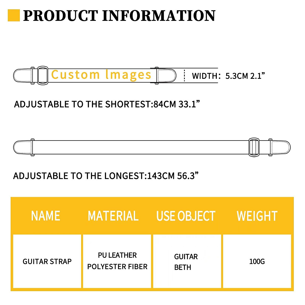 doginthehole Womens Kids Guitar Strap with Adjustable Shoulder Straps Cute Panda Cartoon Animal Design, Universal Fit for Bass Acoustic Electric Guitar, Reduce Neck Pressure