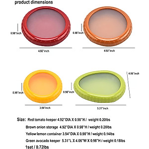 4PC Silicone film preservation box Fruit and Vegetable Storage Containers Set for Fridge, Onion Storage Container, Avocado keeper,Tomato Saver,and Lemon holder reusable silicone food savers