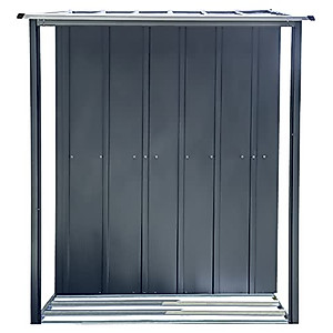 Arrow Sheds 10' x 5' Galvanized Steel 3-in-1 Pad-Lockable Outdoor Utility Storage Shed, Anthracite