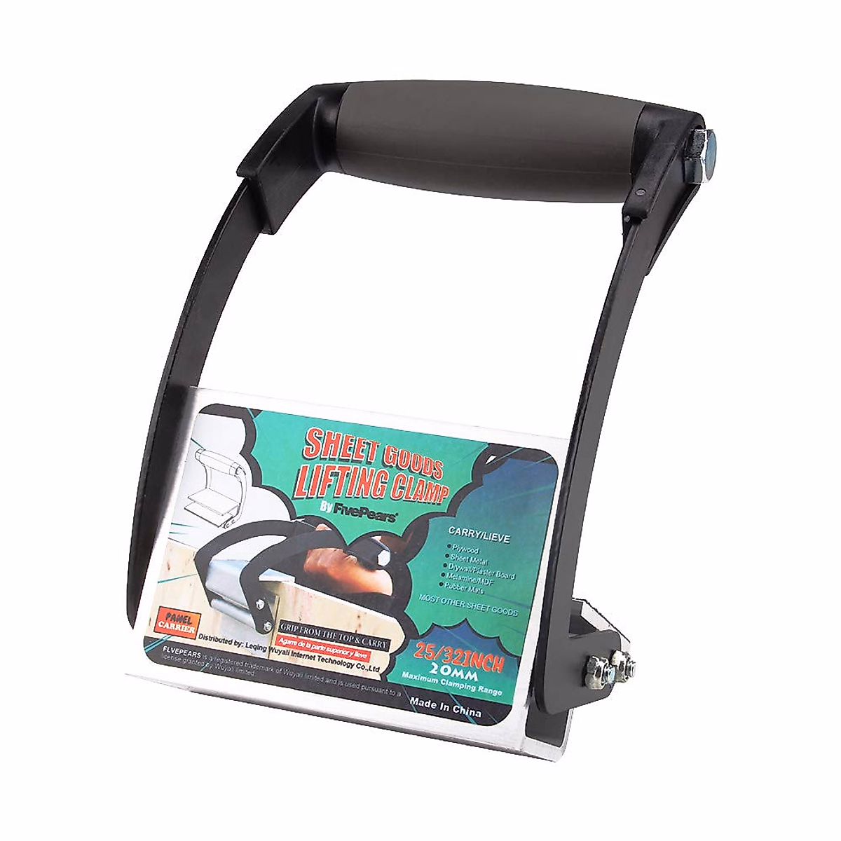 FivePears 2 PCS Panel and Plywood Carrier, Plywood Lifting Tool and Drywall Carrying Tool, Plywood Gripper one Person Single Hand clamp Lift Tool for Sheet Board, Drywall and Plywood Handle Carrier