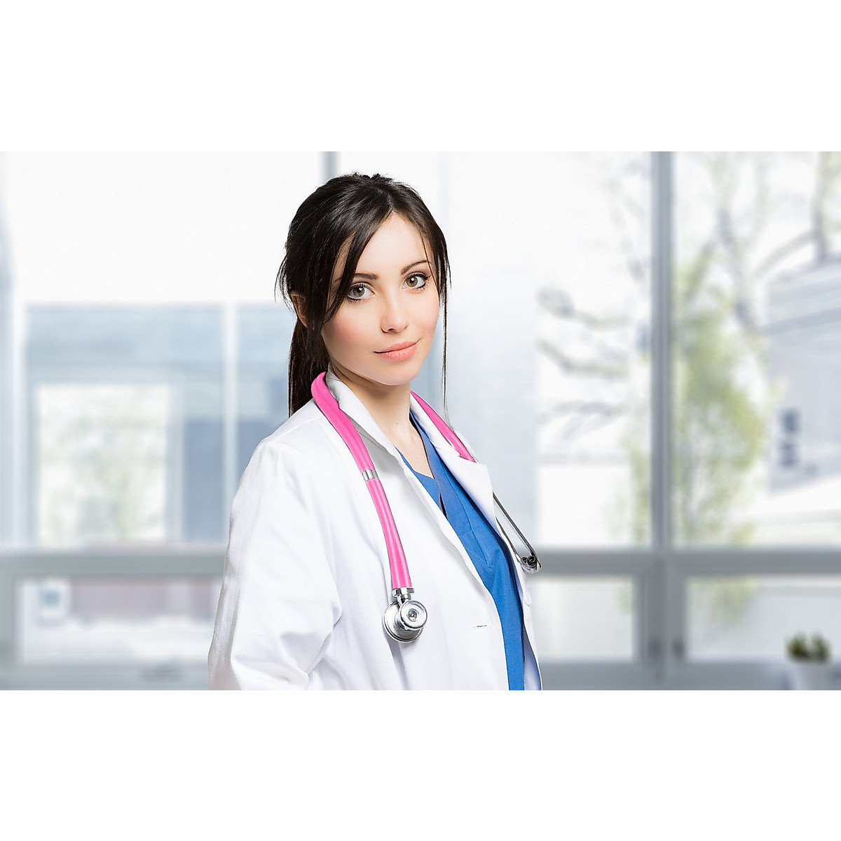 Pink Stethoscope Kit with 7.5" Nurse Scissors and Pupil Gauge Penlight - Ideal Gift for EMT, Nurse, Medical Student, Paramedic and First Responders