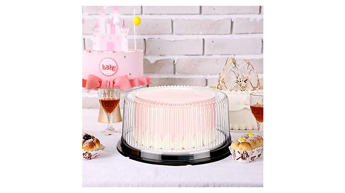 20 Disposable Round Cake Carriers - 10 Inch Clear Containers
