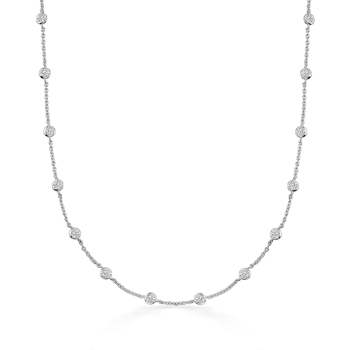 Ross-Simons 4.50 ct. t.w. CZ Station Necklace