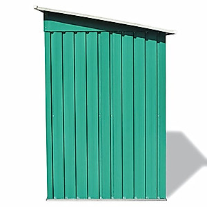 Tidyard Garden Galvanized Steel Shed Green Metal Storage with 2 Vents House Storage Tool Organizer Box Sliding Door 74.8 Inches x48.8 Inches x71.3 Inches