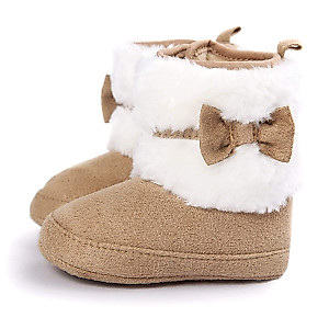 LIVEBOX Baby Boy Girl Boots Newborn Prewalker Toddler Shoes Premium Soft Anti-Slip Sole Warm Winter Boots for Infant (M: 6~12 Months, Khaki 1)